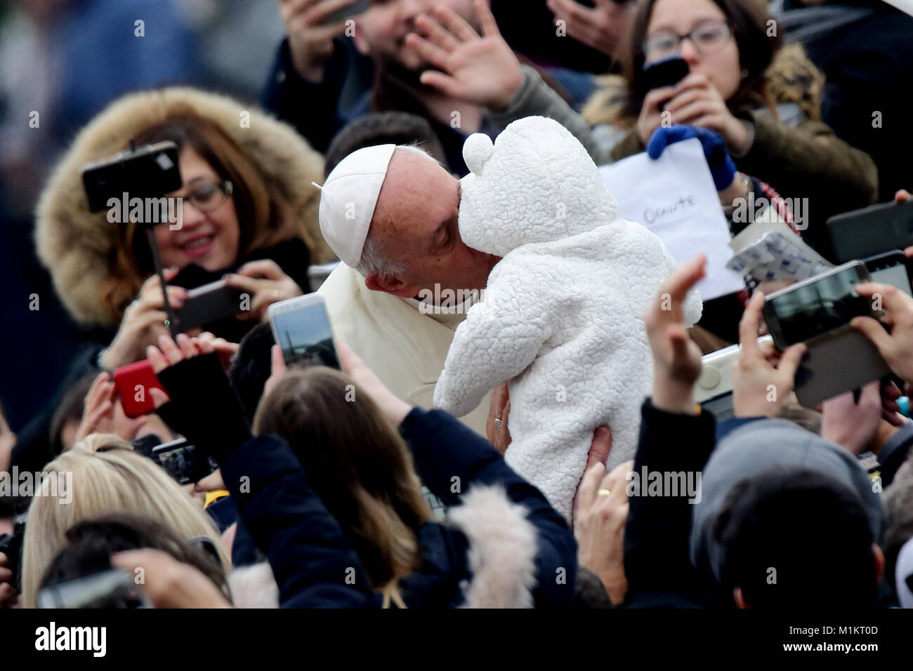 Vatican City. 31st January, 2018. (Holy See) POPE FRANCIS during his ...