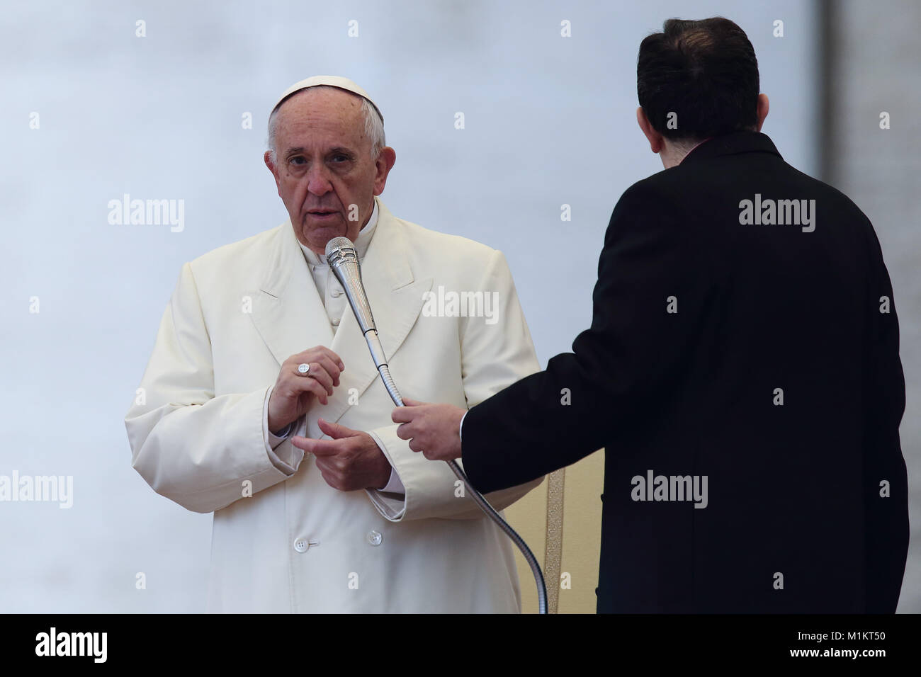 Vatican City. 31st January, 2018. (Holy See) POPE FRANCIS during his ...