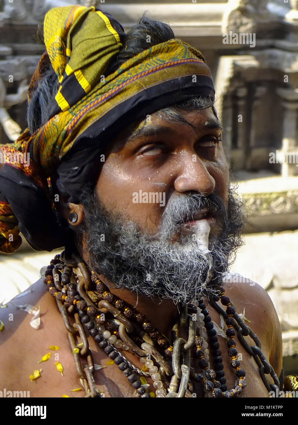 Kuala Lumpur, Malaysia. 1st Feb, 2018. One of the devotees is seen on a ...
