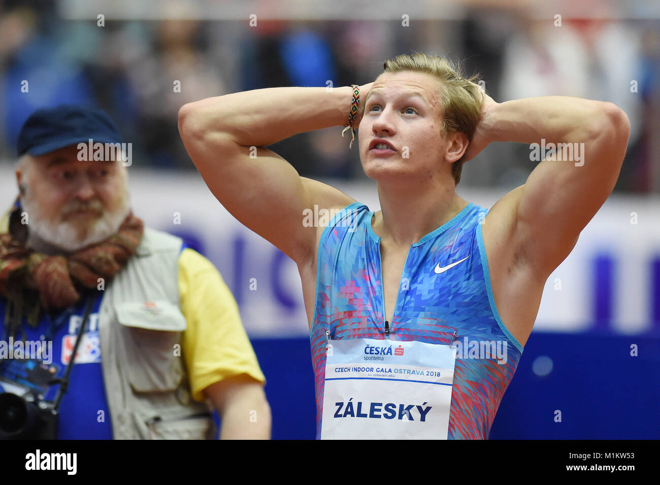 Ostrava, Czech Republic. 25th Jan, 2018. Czech Dominik Zalesky after ...