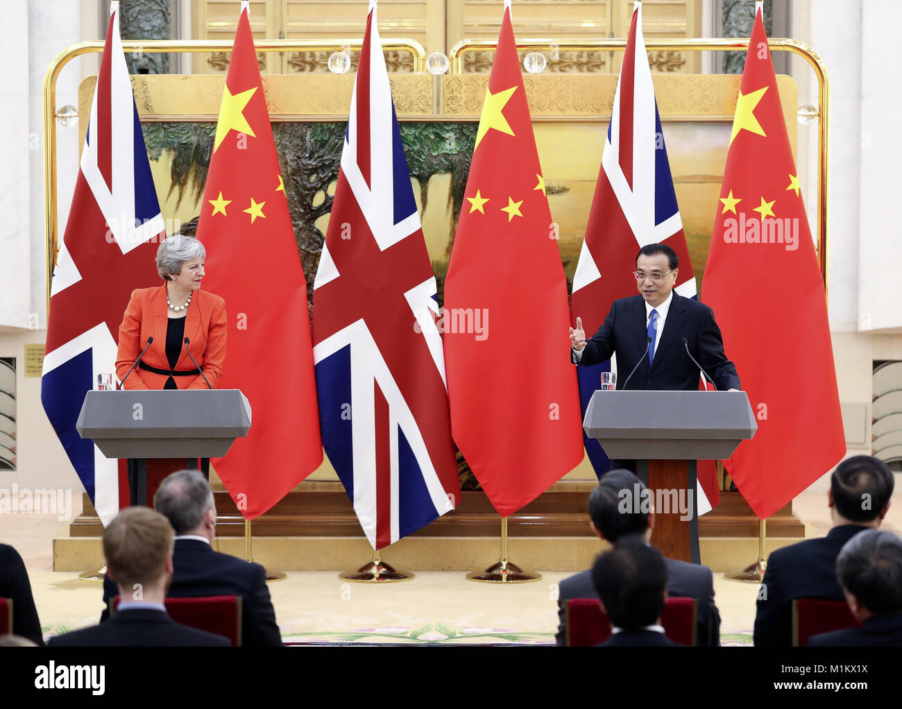 Beijing, China. 31st Jan, 2018. Chinese Premier Li Keqiang and visiting ...