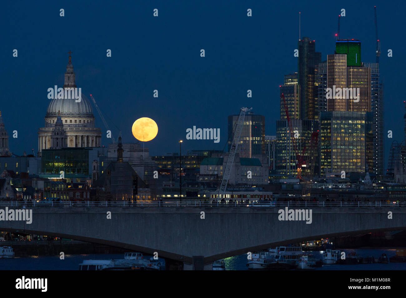 London, United Kingdom. 31st January, 2018. The supermoon - the second ...