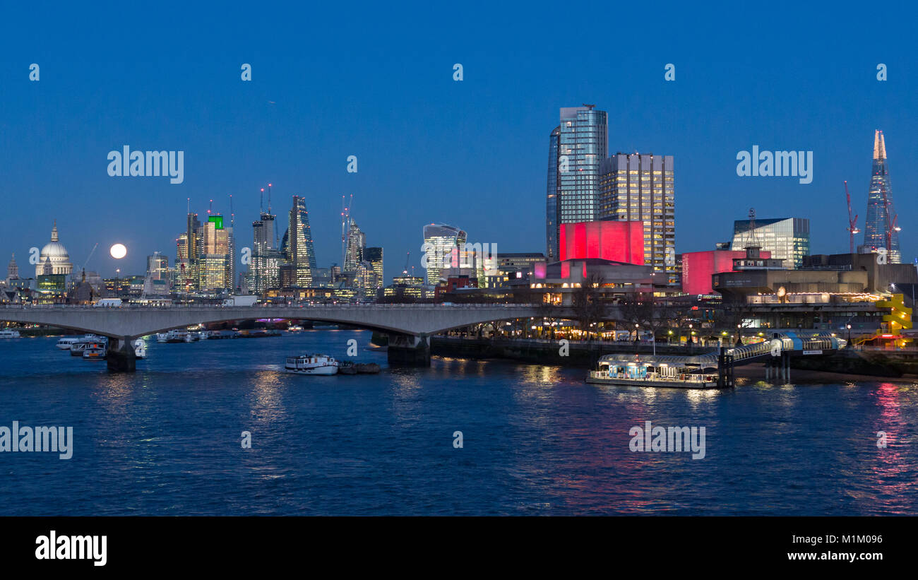 London, United Kingdom. 31st January, 2018. The supermoon - the second ...
