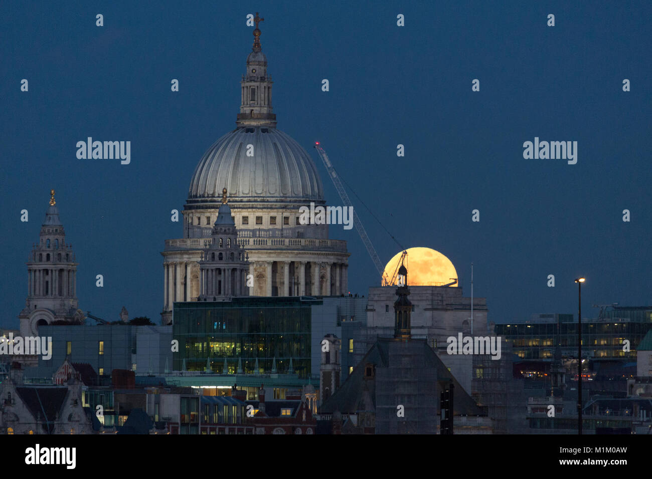London, United Kingdom. 31st January, 2018. The supermoon - the second ...
