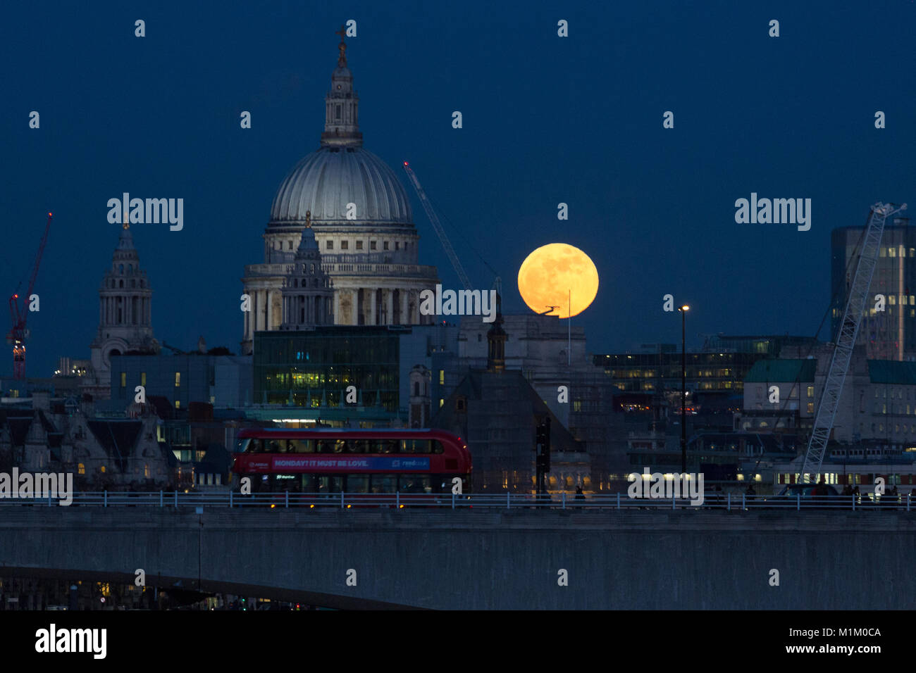 London, United Kingdom. 31st January, 2018. The supermoon - the second ...