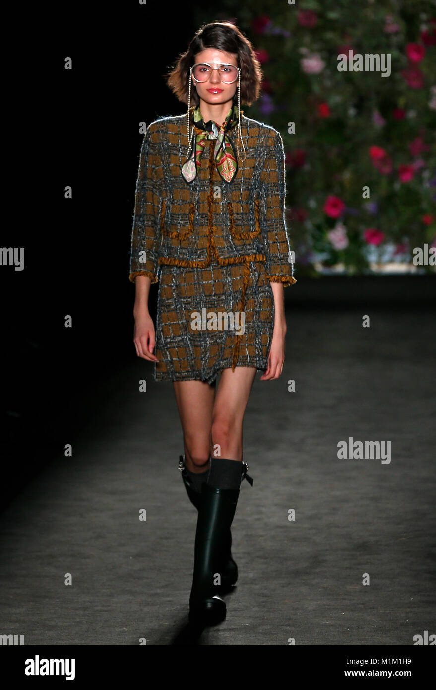 Barcelona, Spain. 31st Jan, 2018. Model wears at collection runway a ...