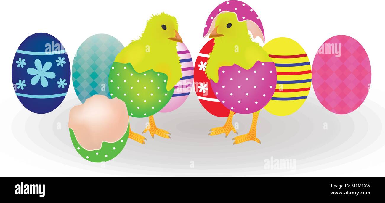 Happy easter two little Stock Vector Images - Alamy