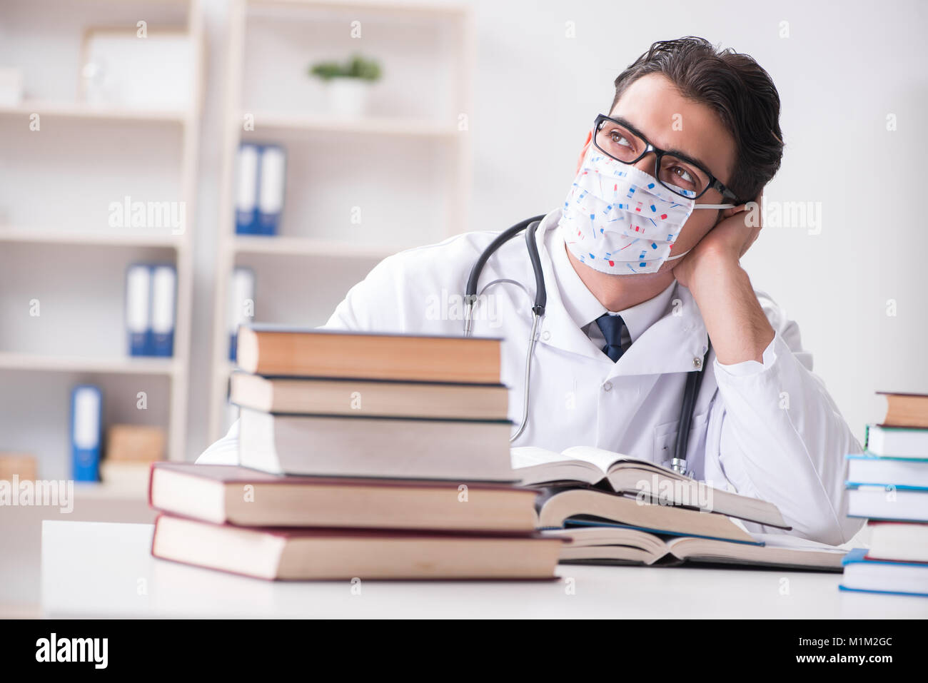 Medical student preparing for university exams Stock Photo - Alamy