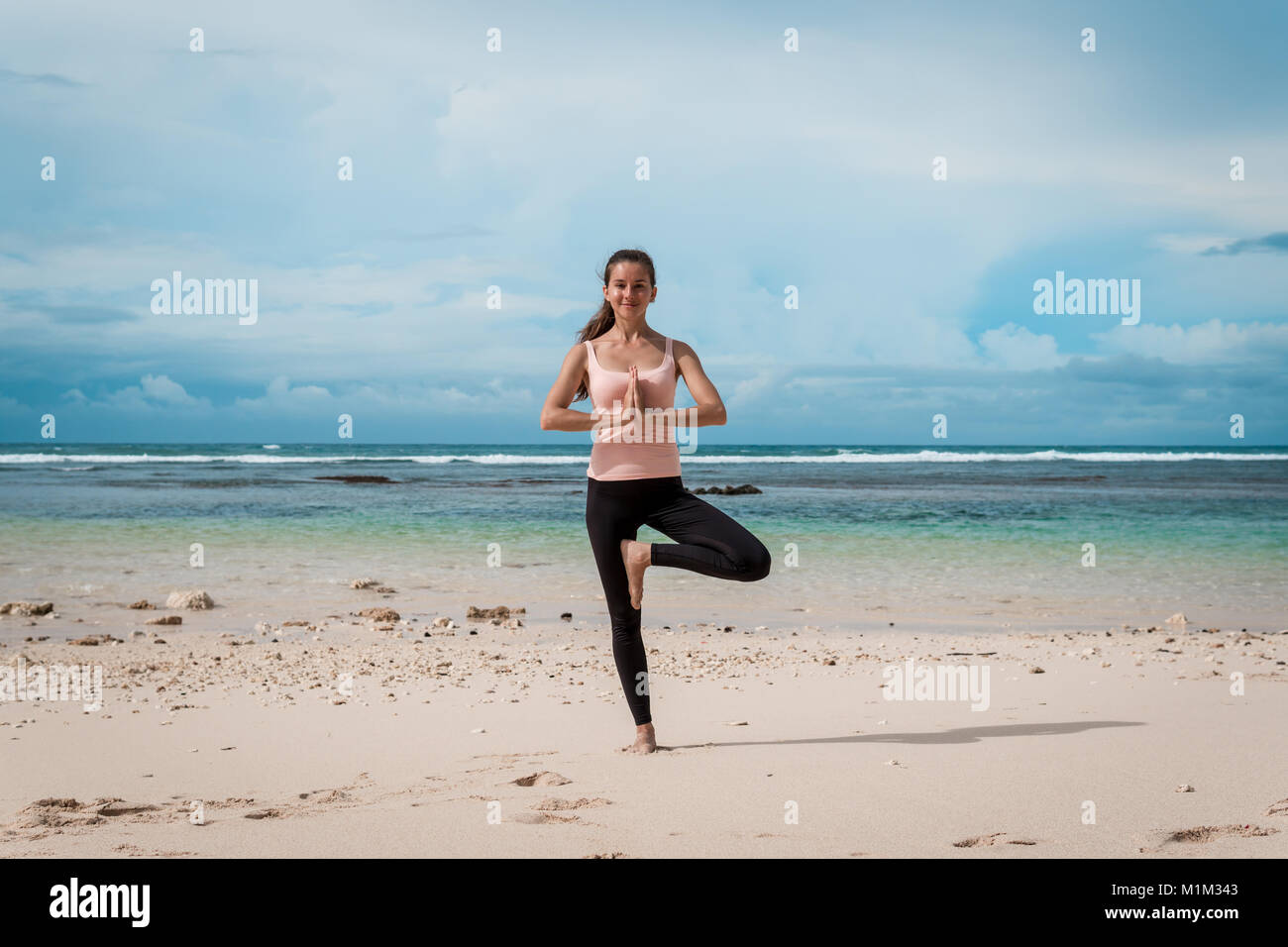 Yoga woman. Tree pose Stock Photo - Alamy