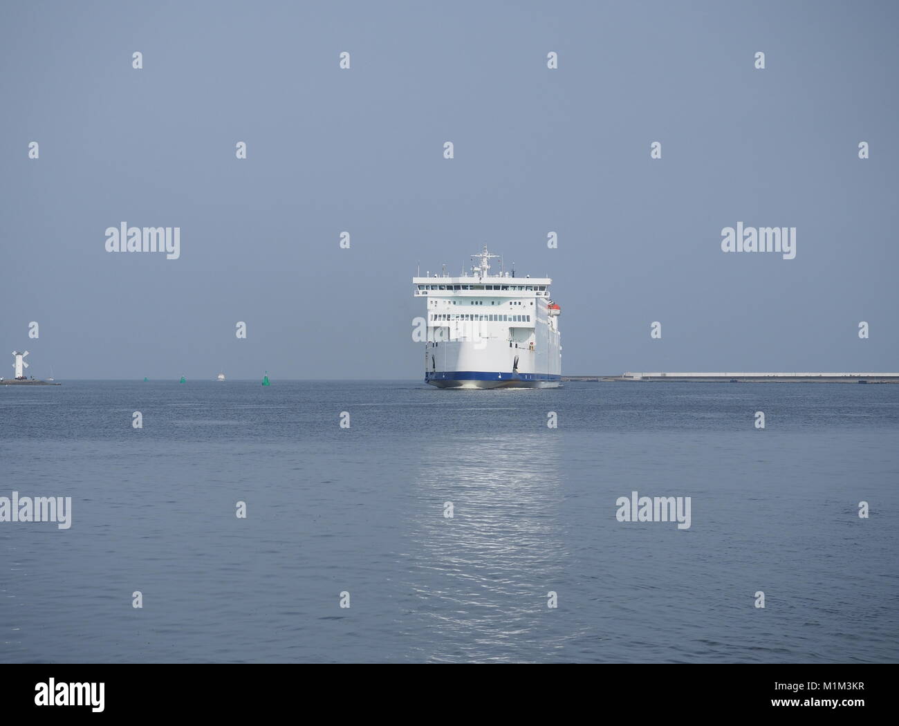 white ferryboat on sky background Stock Photo - Alamy
