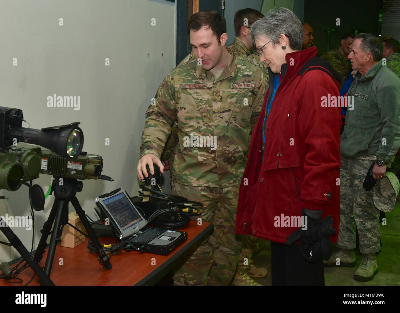An Airman from the 604th Air Support Operations Squadron, shows ...