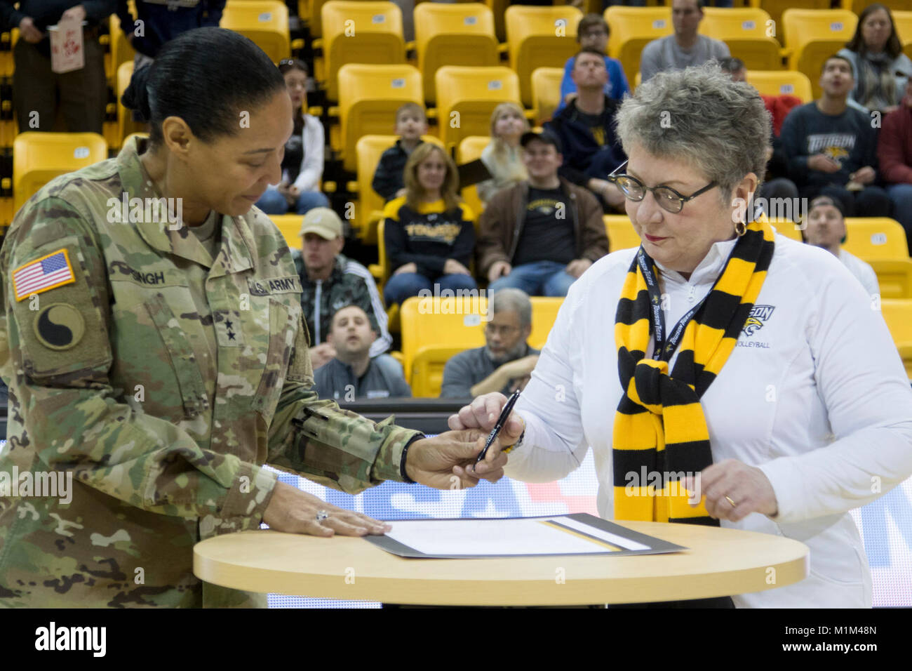 Maj. Gen. Linda Singh, the adjutant general of Maryland, and Kim ...