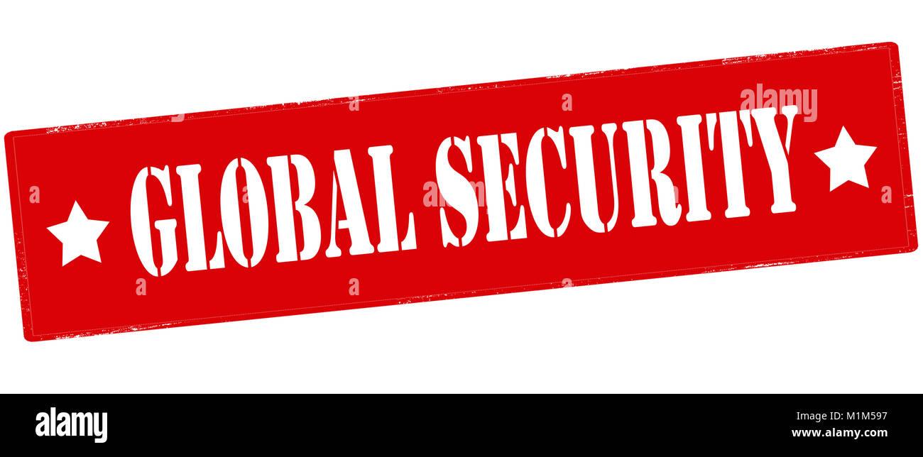 Rubber stamp with text global security inside, vector illustration ...