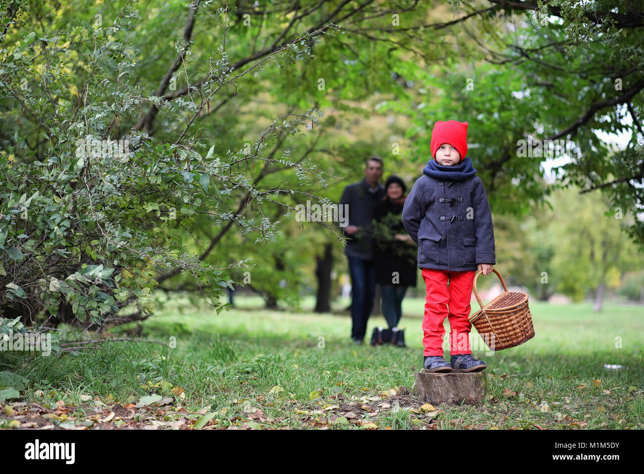 Young family with children on a walk Stock Photo - Alamy
