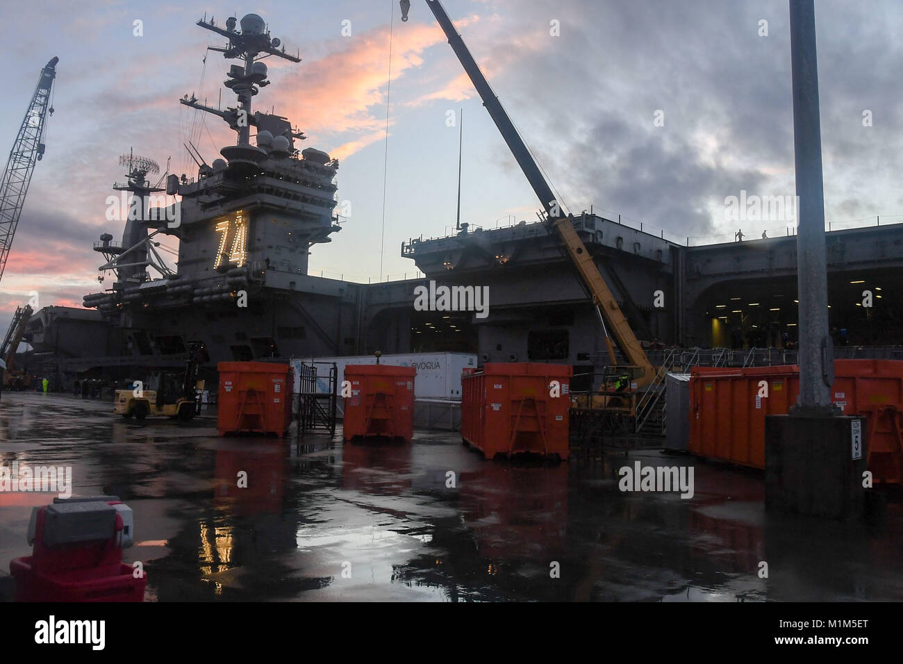 180129-N-UD522-103 PUGET SOUND (Jan. 30, 2018) The Nimitz-class aircraft carrier USS John C ...