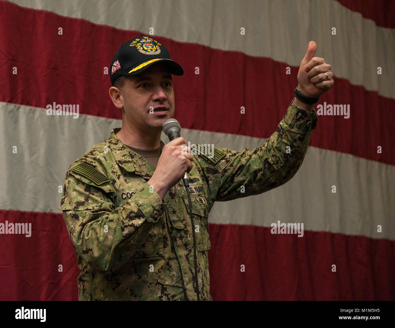 SASEBO, Japan (Jan. 29, 2018) Rear Adm. Charles Cooper, commander of ...