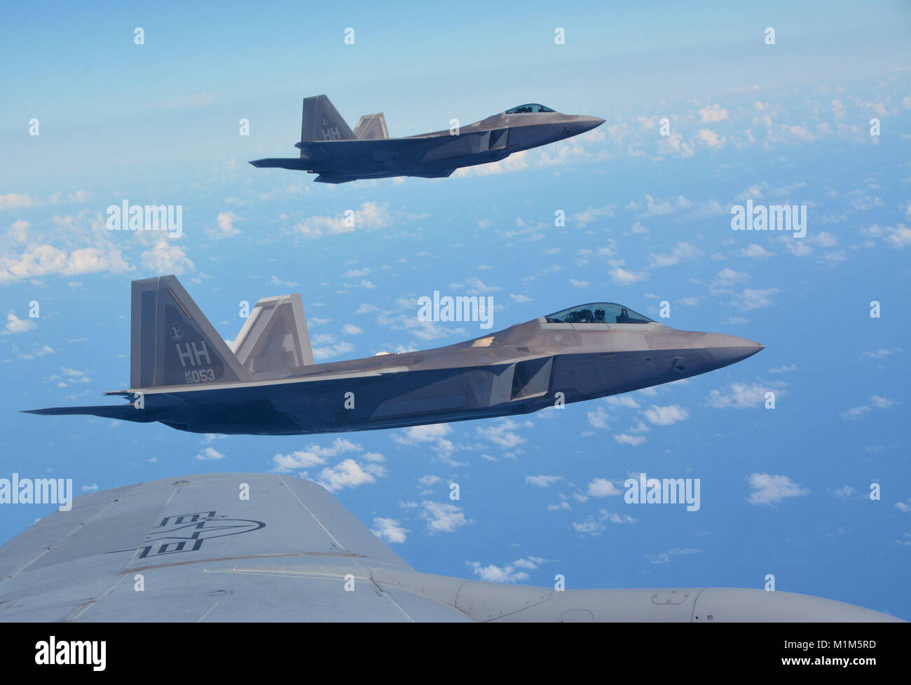 Two 154th Wing Hawaii National Guard F-22 Raptors from Joint Base Pearl ...
