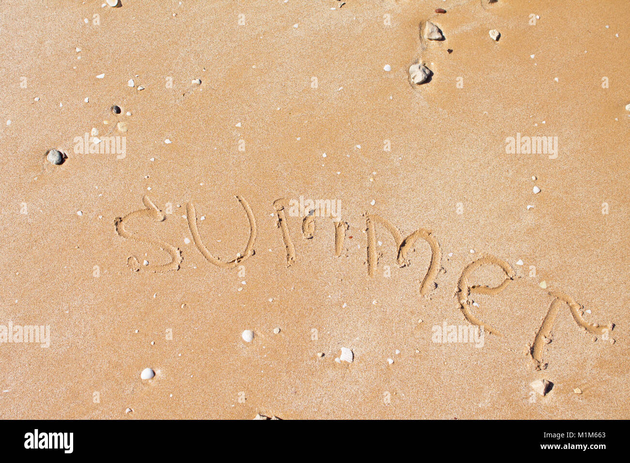 Yellow warm sand and summer sea with sky. Summer beach background Stock ...