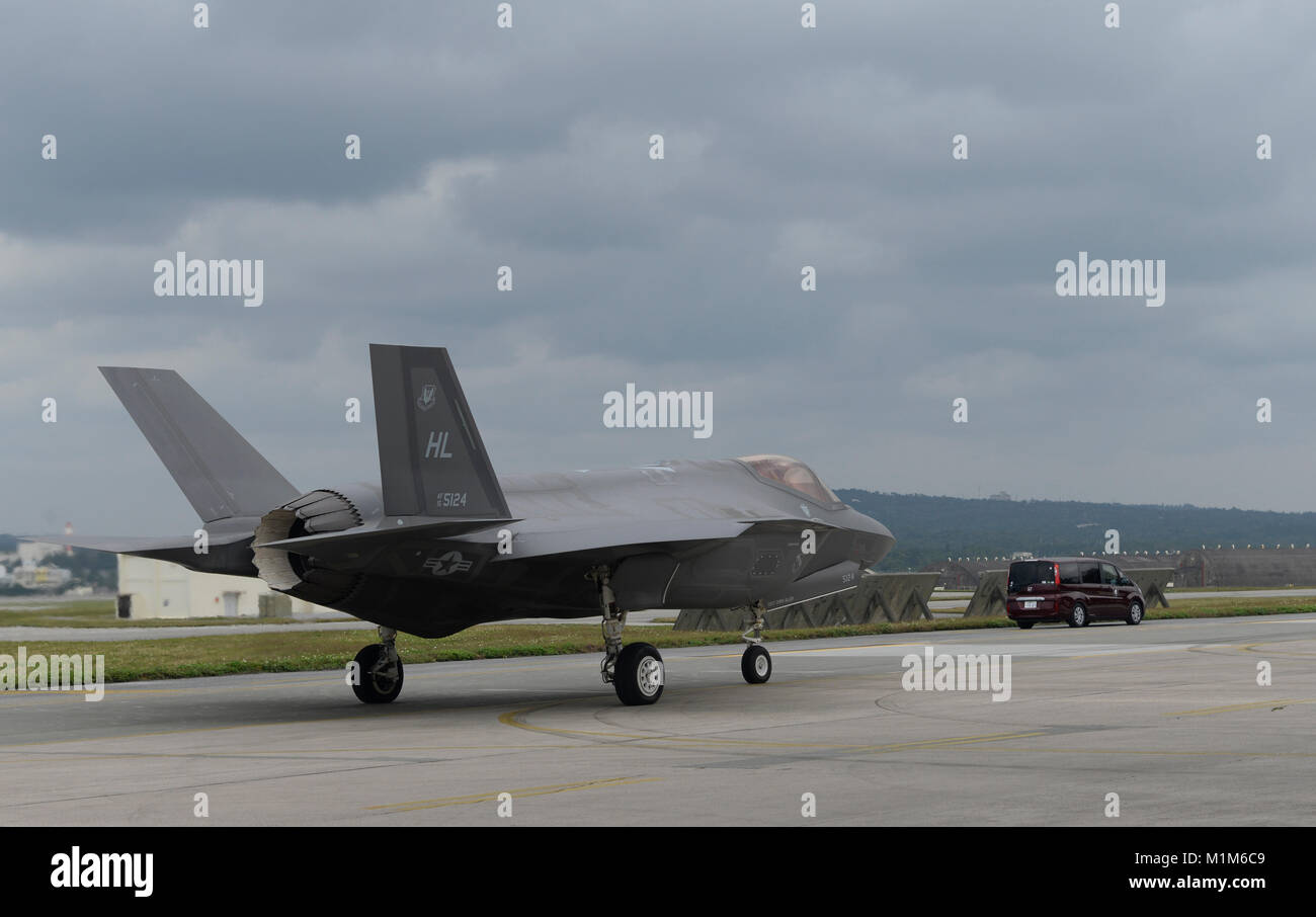 A U.S. Air Force F-35A Lightning II taxis along the flightline Jan. 24 ...
