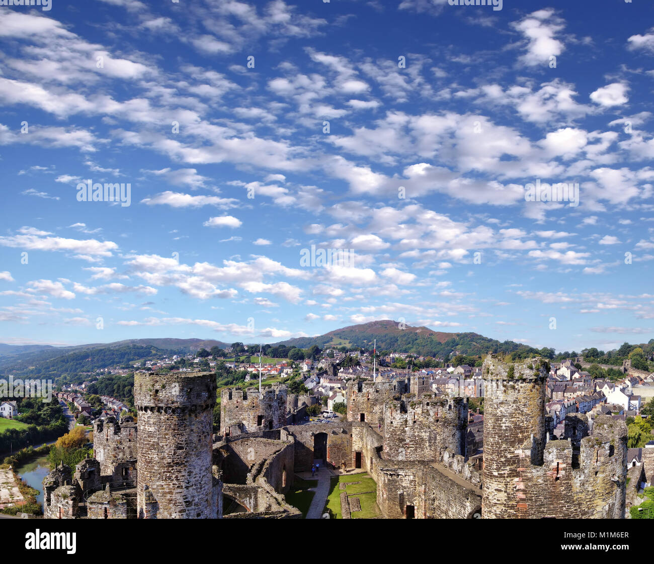 Famous Conwy Castle in Wales, United Kingdom, series of Walesh castles ...