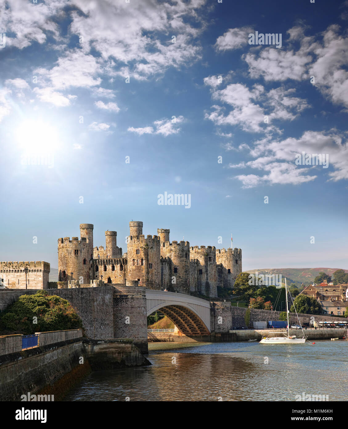 Famous Conwy Castle in Wales, United Kingdom, series of Walesh castles ...