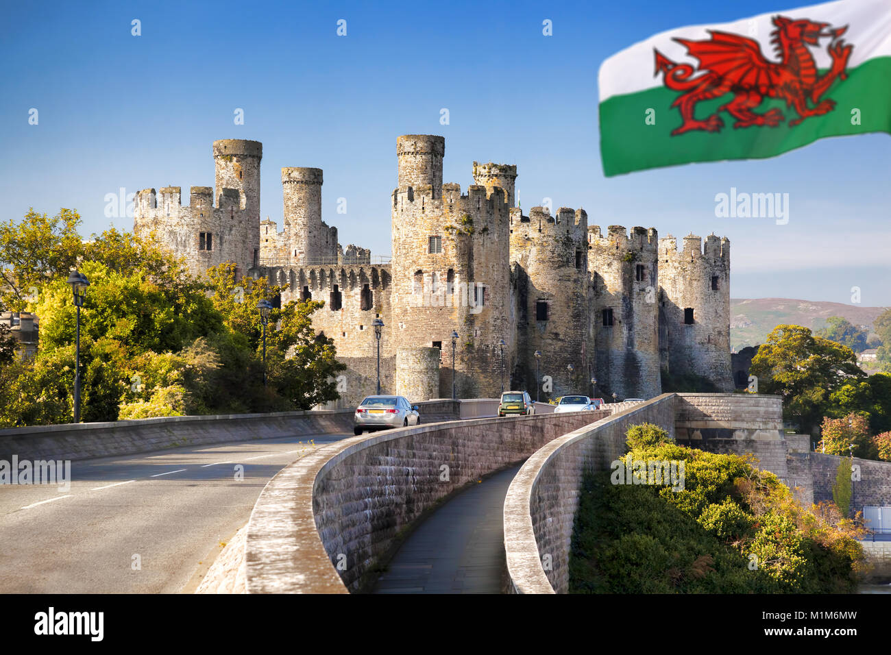Famous Conwy Castle in Wales, United Kingdom, series of Walesh castles ...
