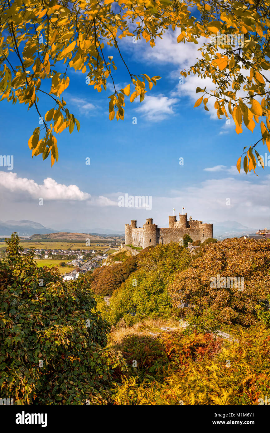 Harlech Castle in Wales, United Kingdom, series of Walesh castles Stock ...