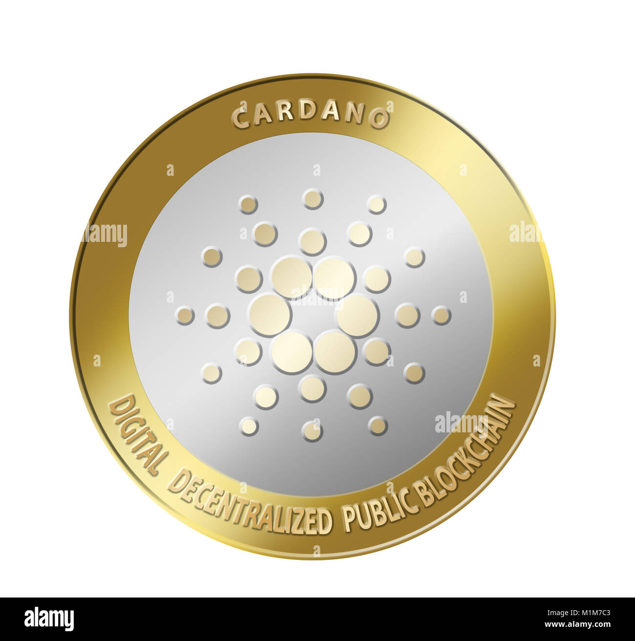 cardano crypto currency on white isolated background Stock Photo - Alamy