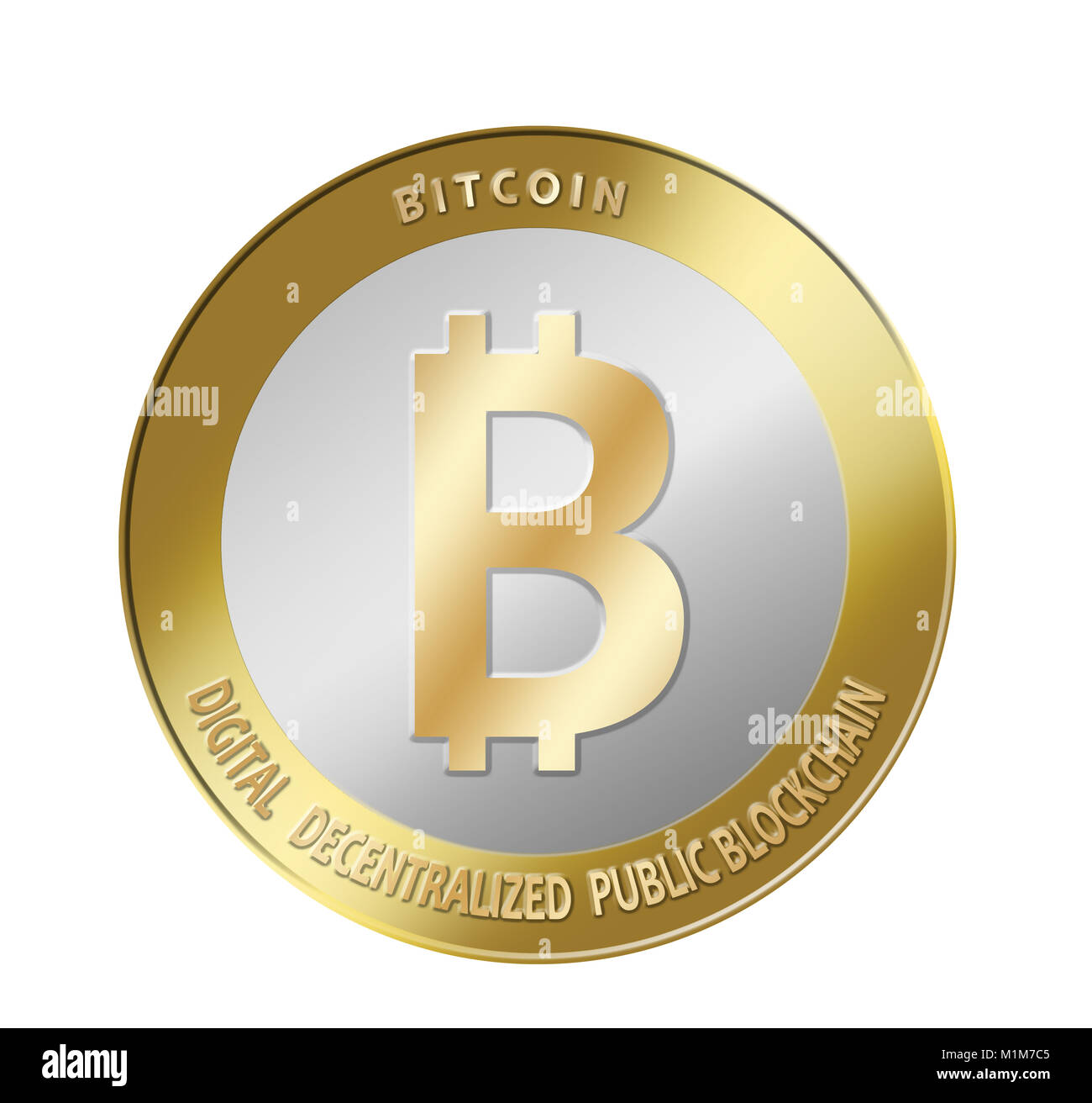 bitcoin crypto currency on white isolated background Stock Photo - Alamy