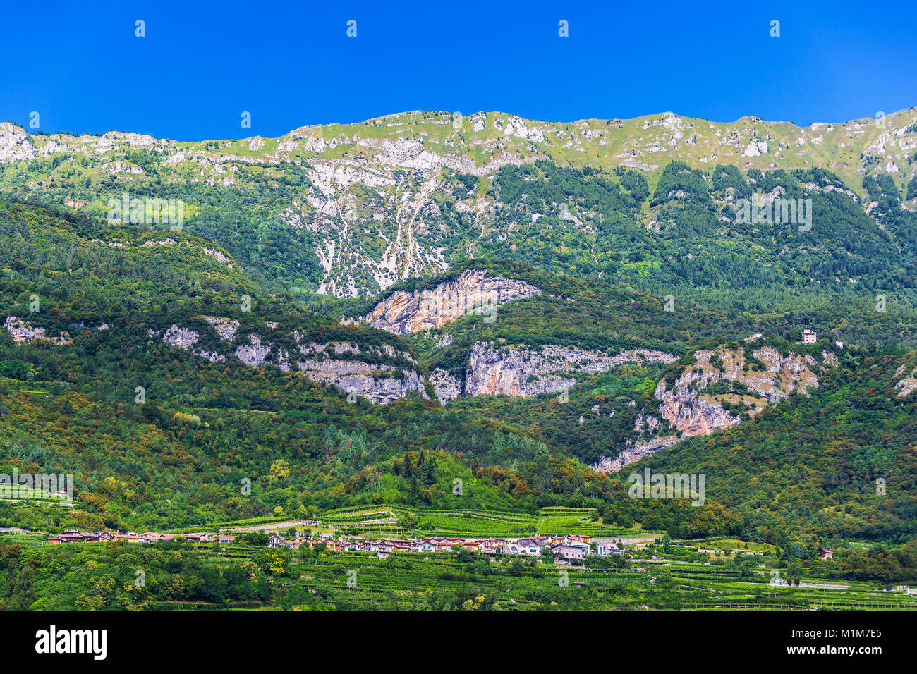 picturesque village landscape in the Alps Italy Stock Photo - Alamy
