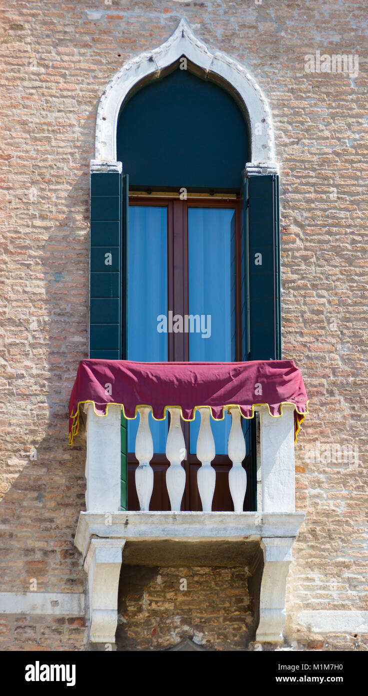 exterior of an old building window and balcony Stock Photo - Alamy