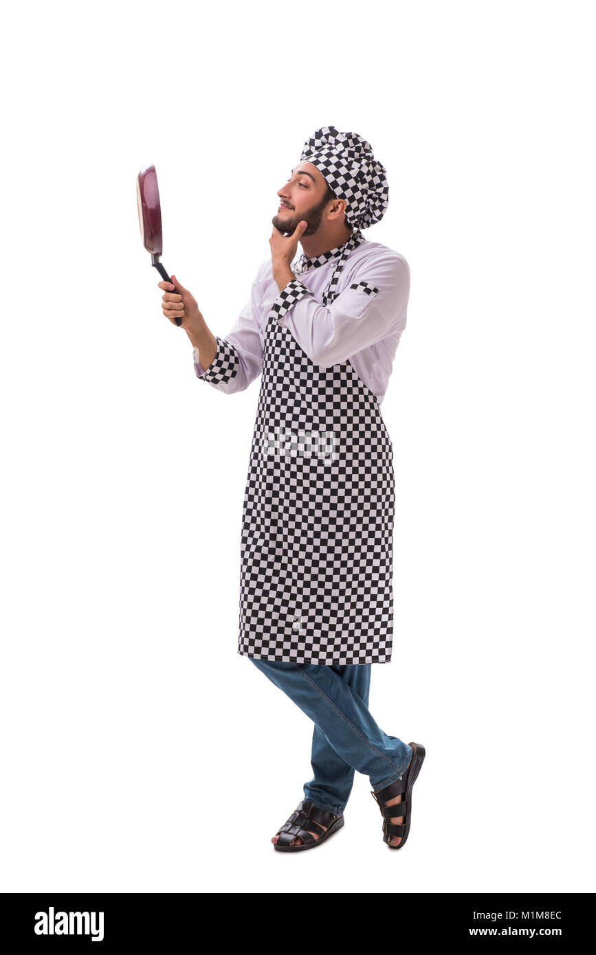 Male cook isolated on the white background Stock Photo - Alamy