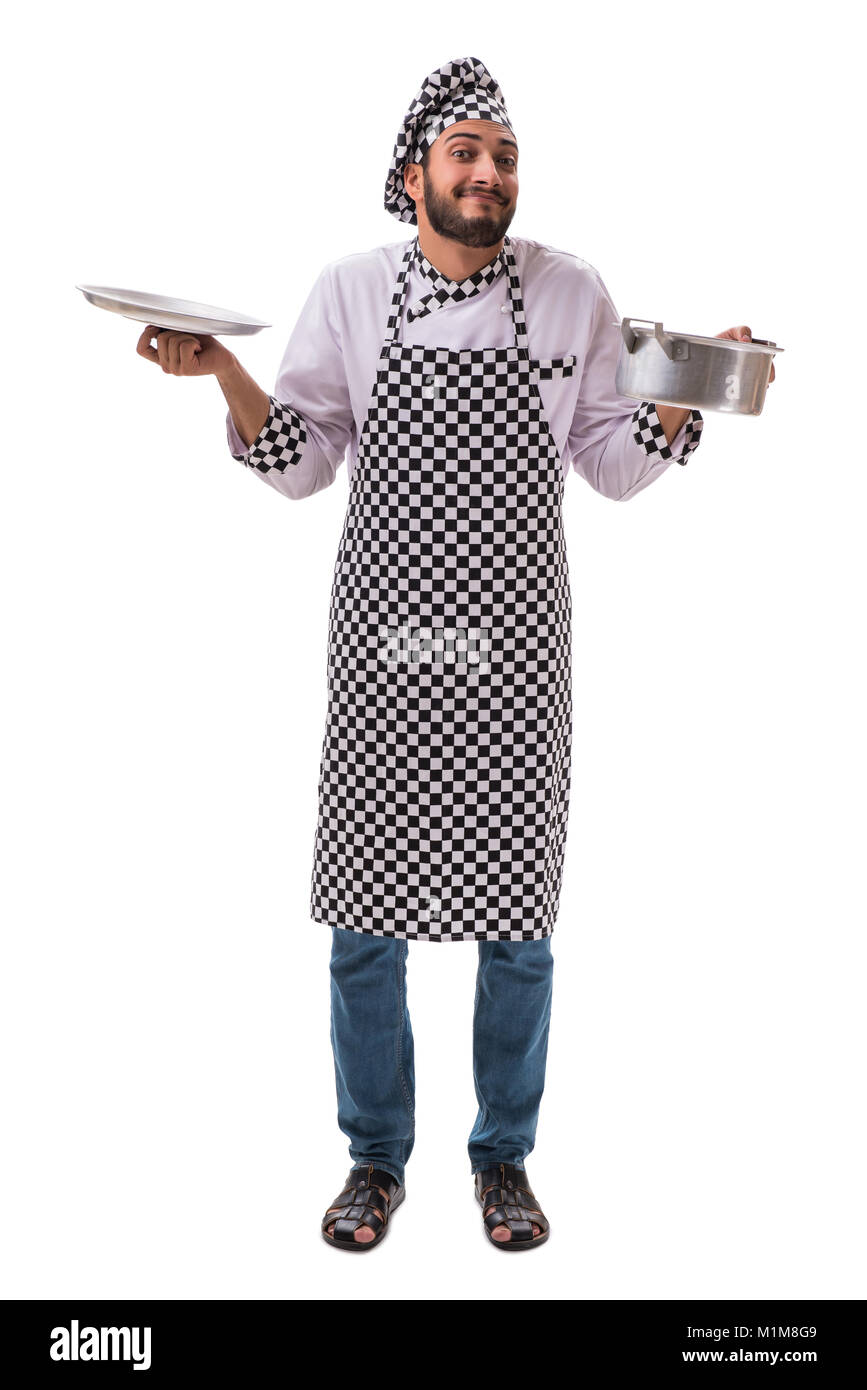 Male cook isolated on the white background Stock Photo - Alamy