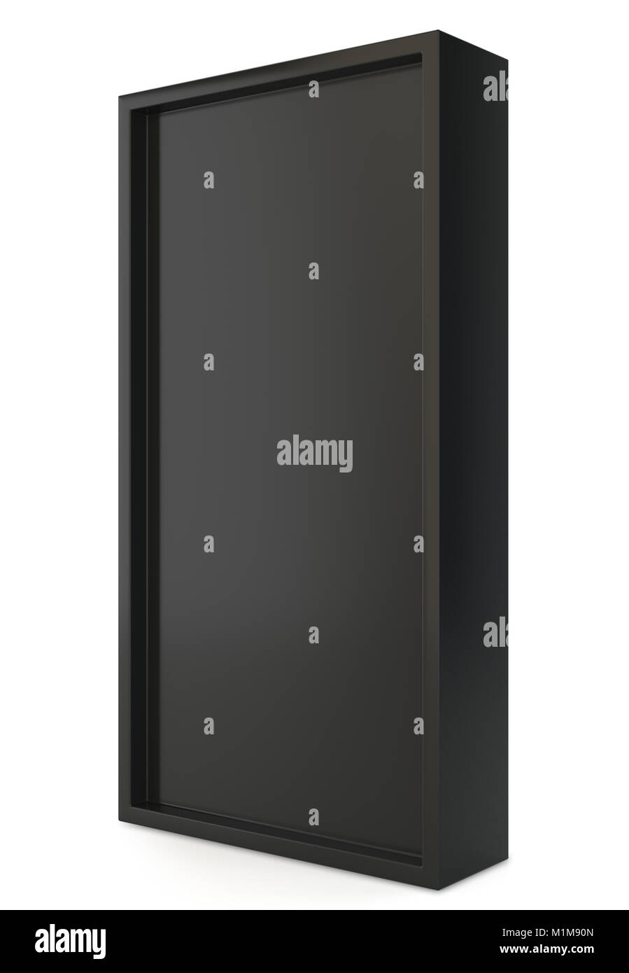 Blank black box in white light studio. 3d rendering Stock Photo - Alamy
