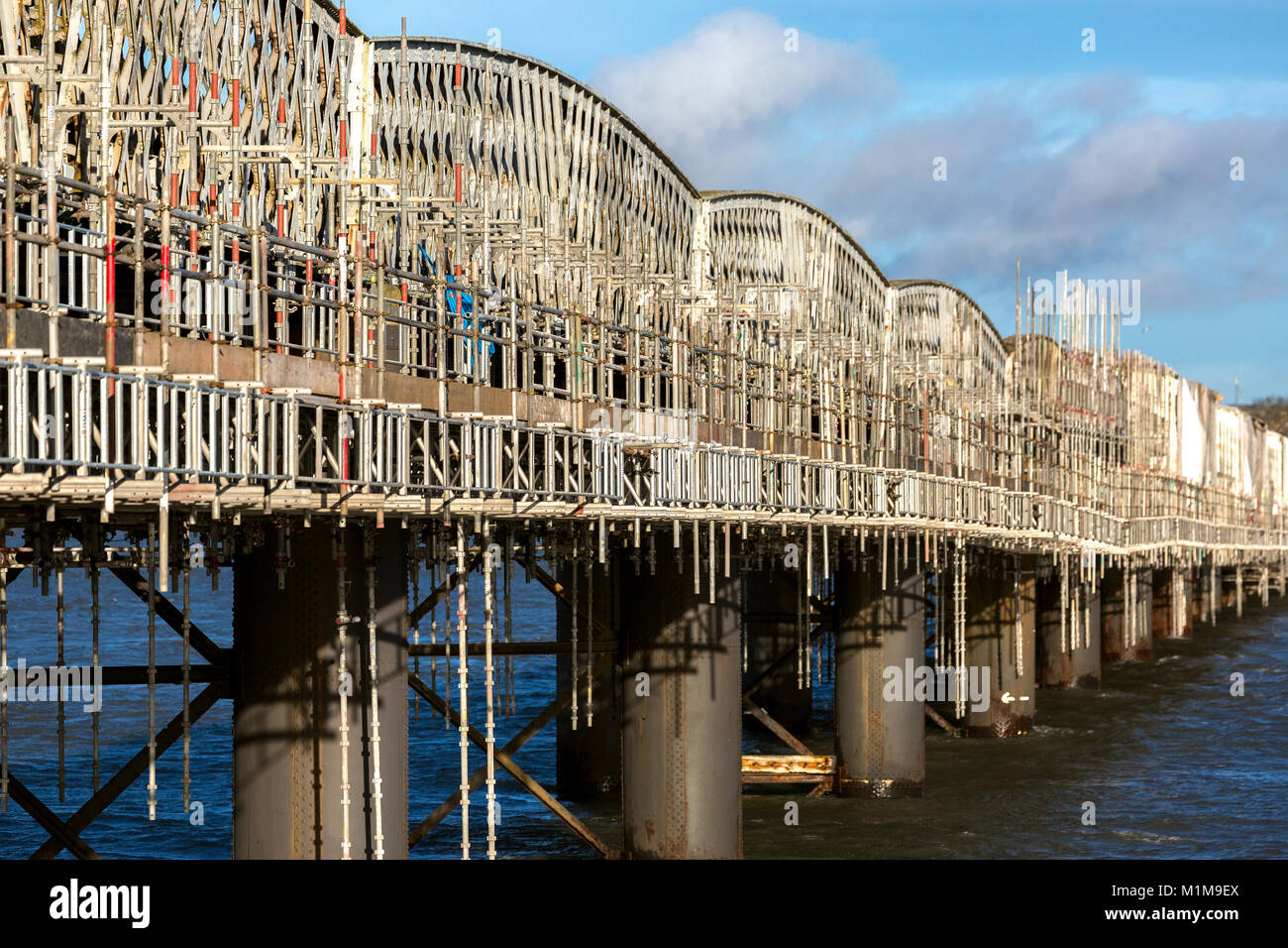 Engineering works. Maintenance, repair of east coast railway bridge ...