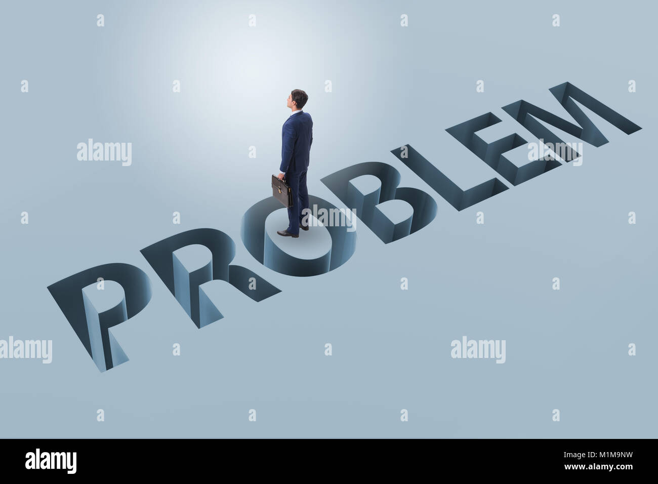 Businessman overcoming business financial problem Stock Photo - Alamy