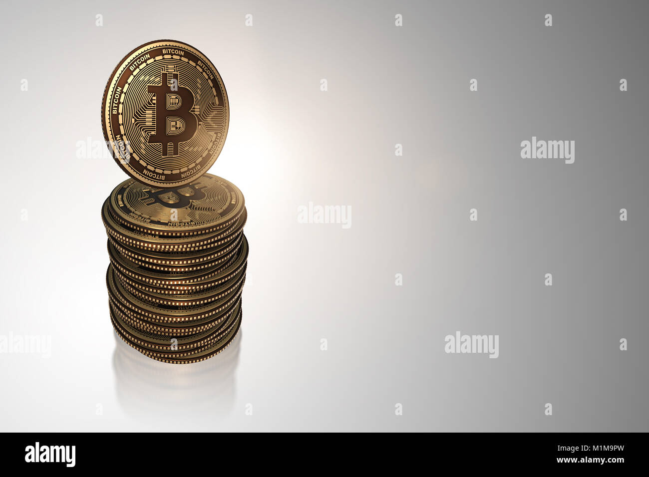 Bitcoins in blockchain cryptocurrency concept Stock Photo - Alamy