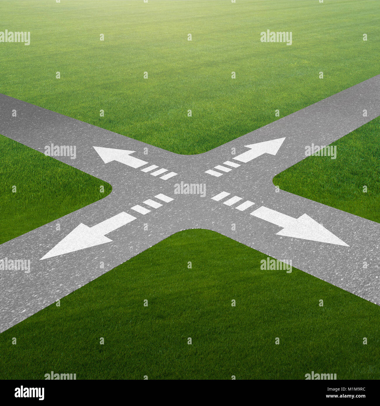 Concept of crossroads in uncertainty concept Stock Photo - Alamy
