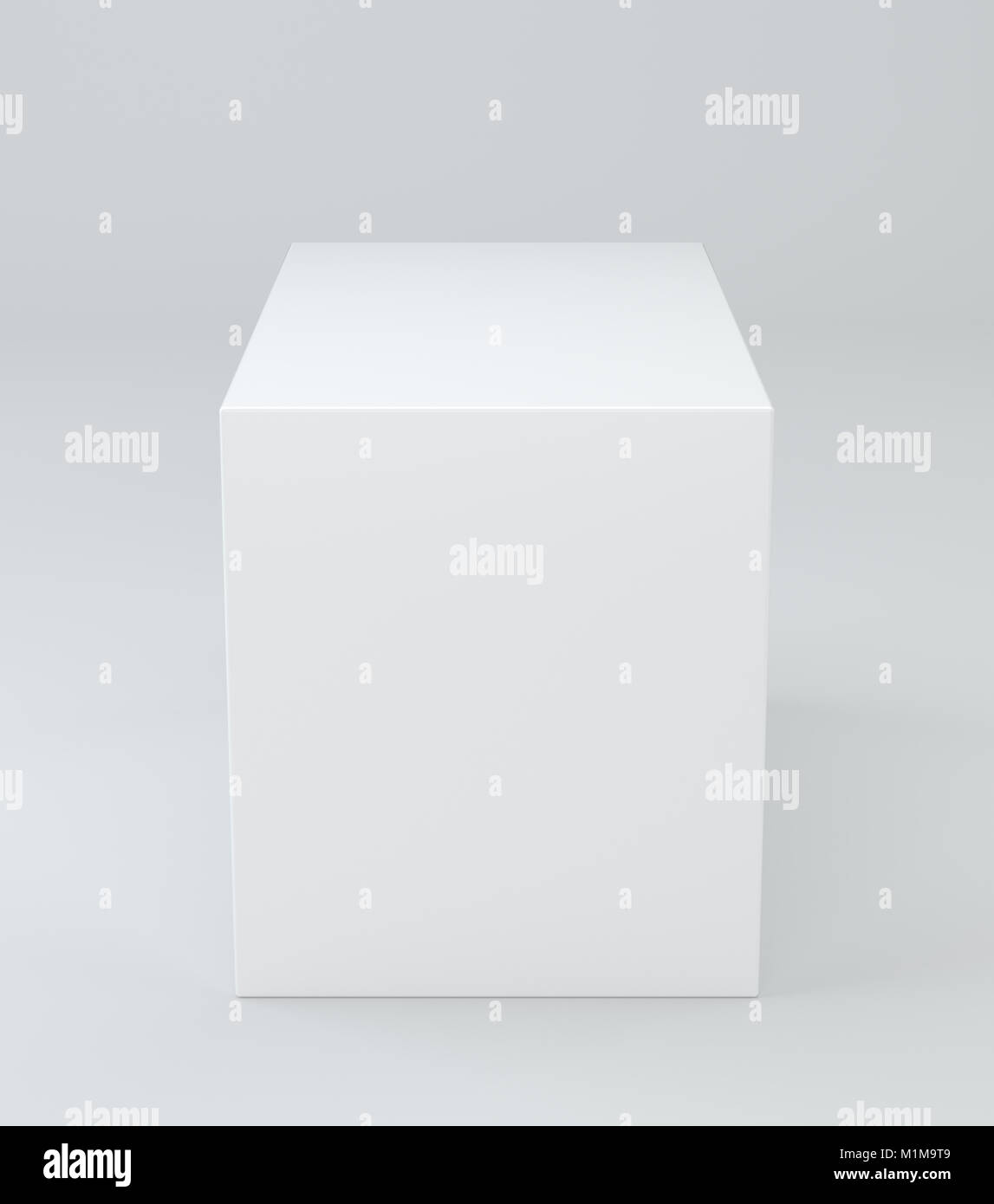 White box cube in studio background. Blank empty package 3d ...