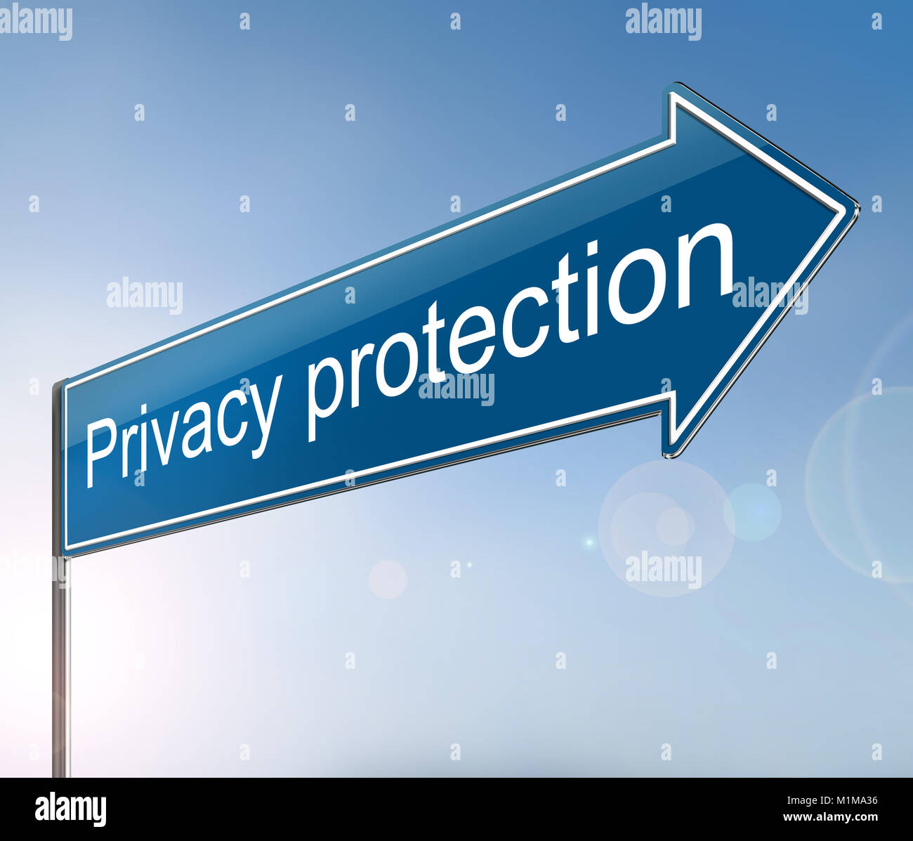 3d Illustration depicting a sign with a privacy protection concept ...
