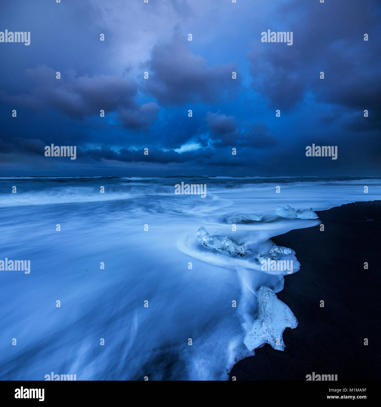 The Ice beach or Diamond beach near the Glacier Lagoon in south east ...