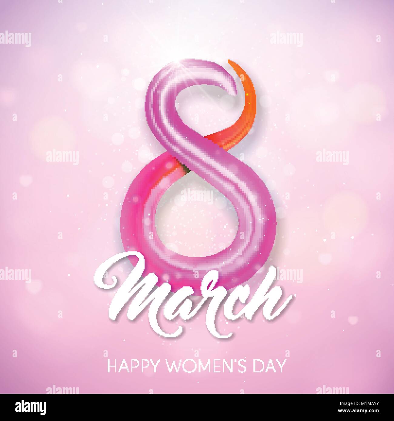 Happy Women's Day Illustration with Abstract 8 March Typography Letter ...
