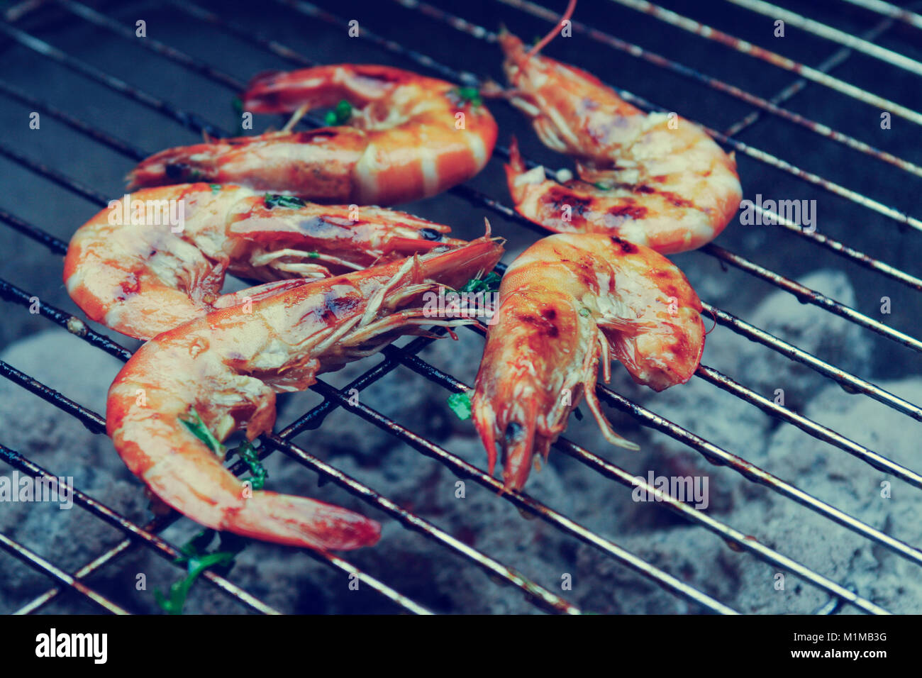 Seafood tiger prawn barbecue hi-res stock photography and images - Alamy