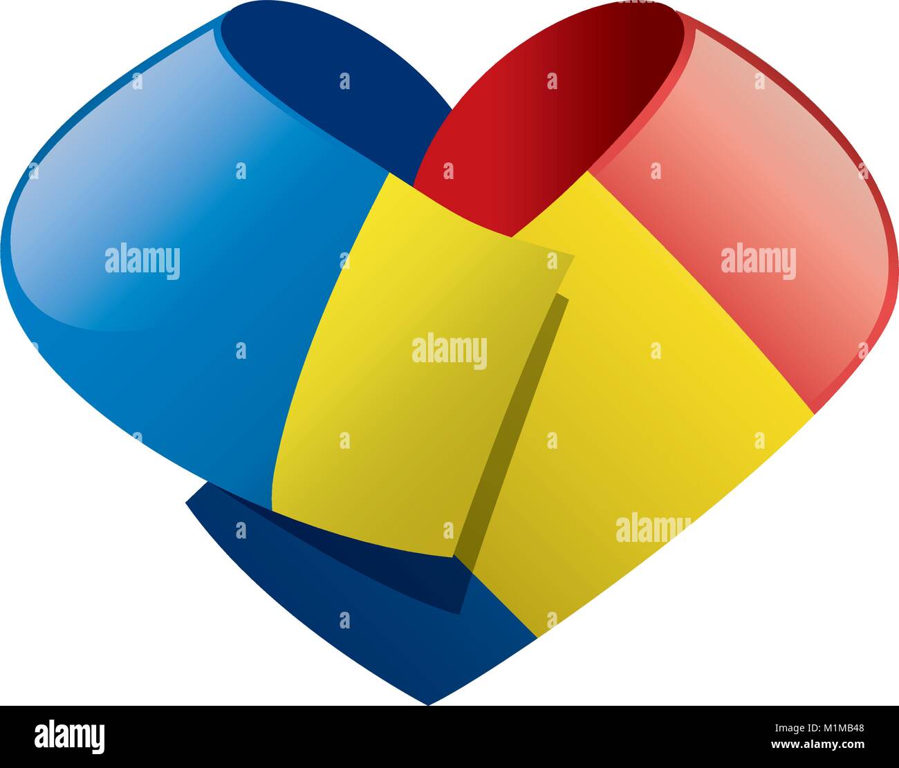 Romania flag heart icon hi-res stock photography and images - Alamy