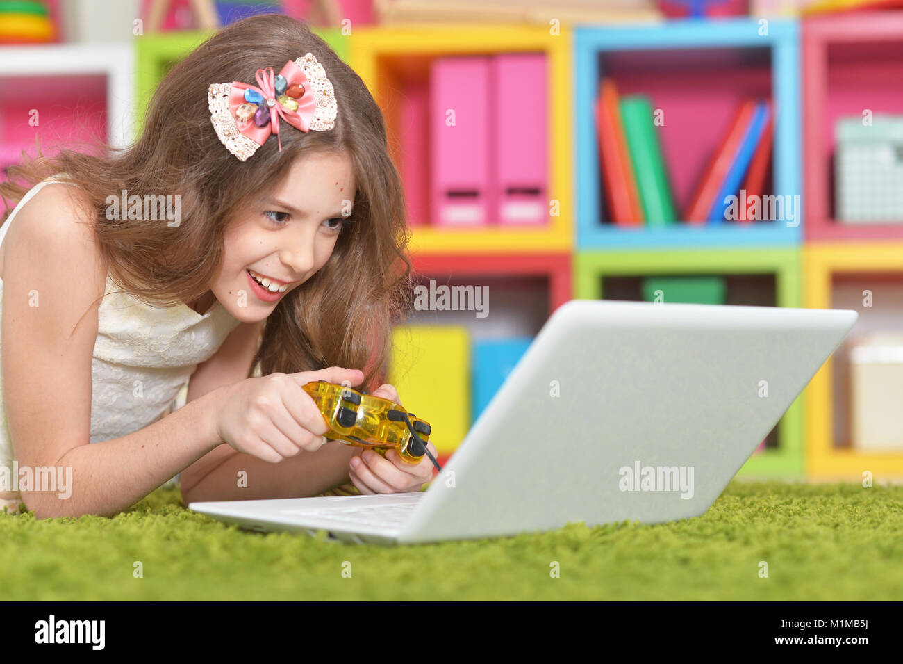 girl using modern laptop Stock Photo - Alamy