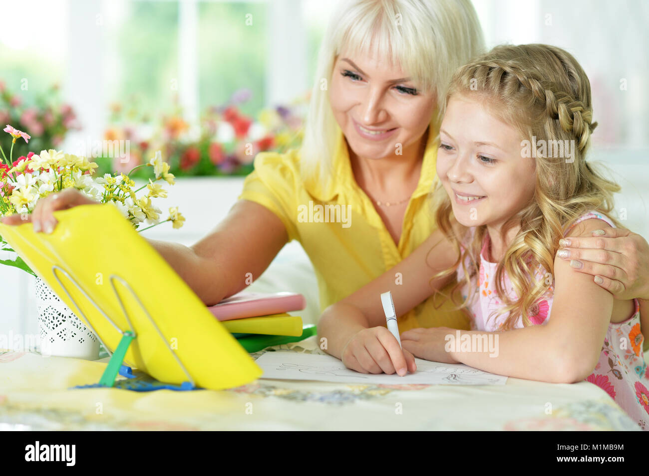girl doing homework Stock Photo - Alamy