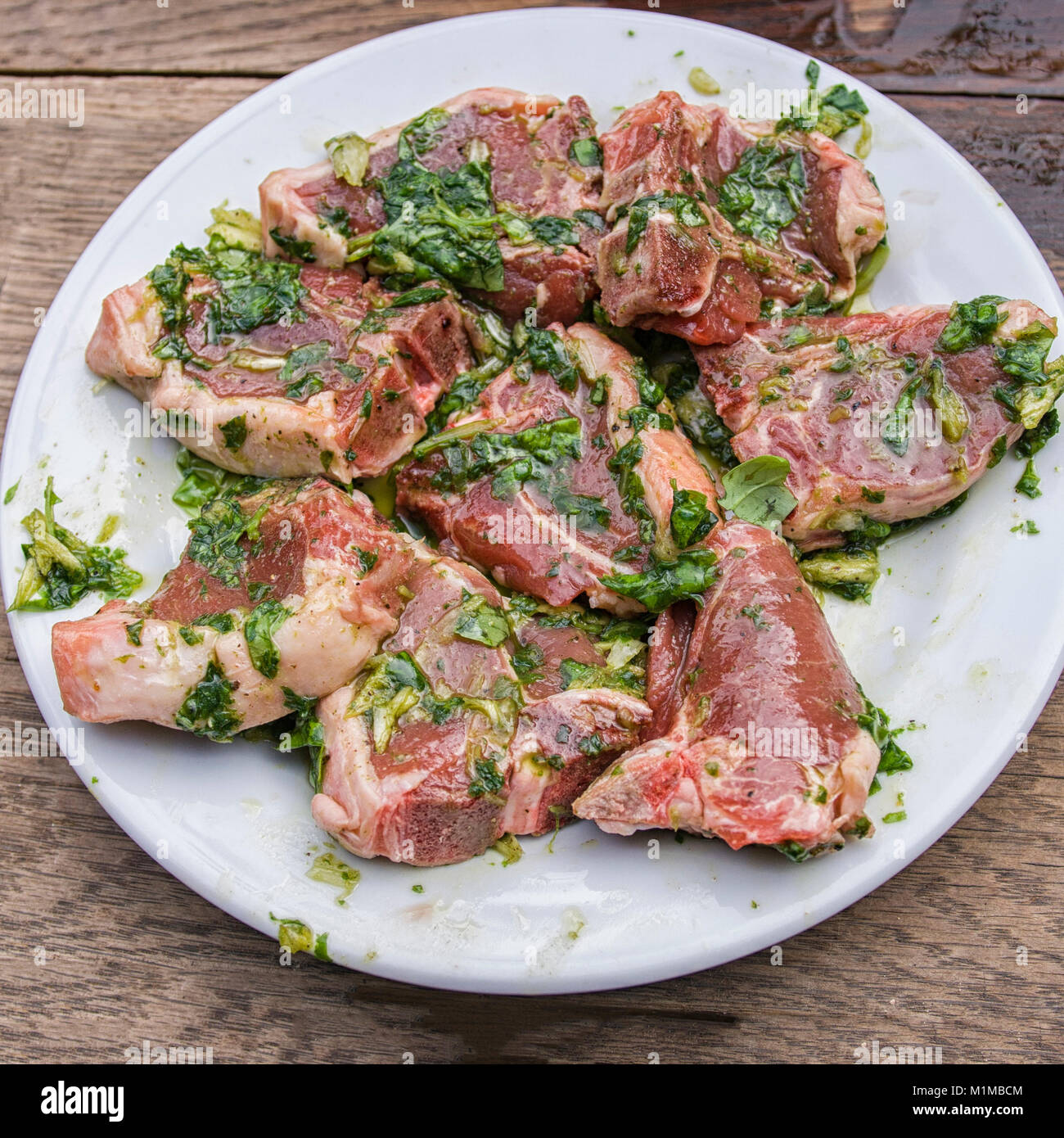 Raw lamb chops on hi-res stock photography and images - Alamy