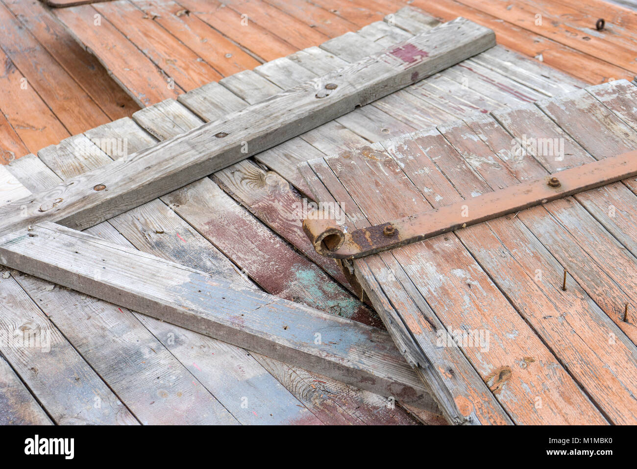 Stack of old, wooden doors Stock Photo - Alamy