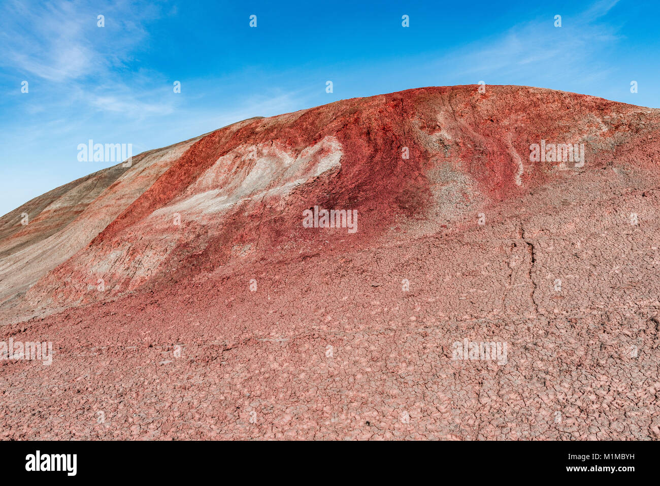 Amazing striped red mountains Stock Photo - Alamy