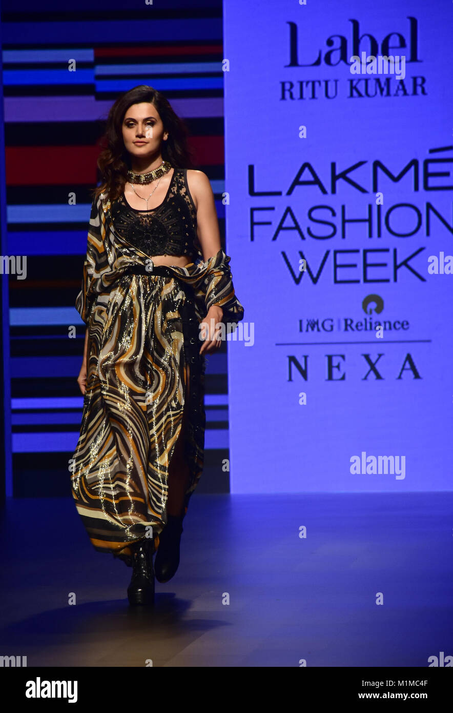 Mumbai, India. 31st Jan, 2018. Indian film actress Tapsi Pannu walks ...